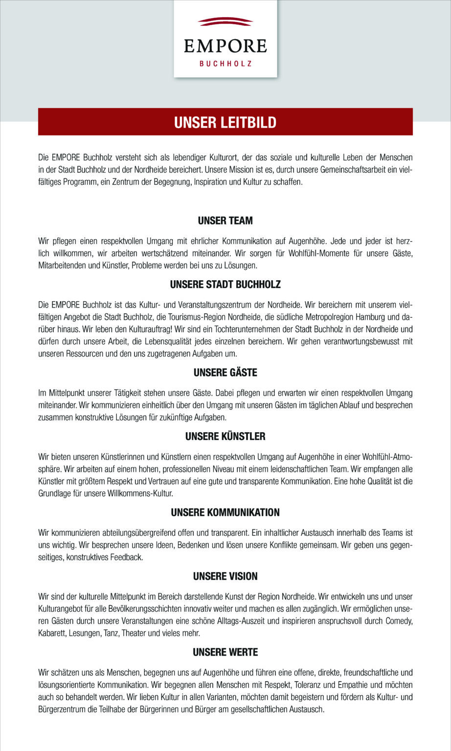 Unser Leitbild - EMPORE Buchholz